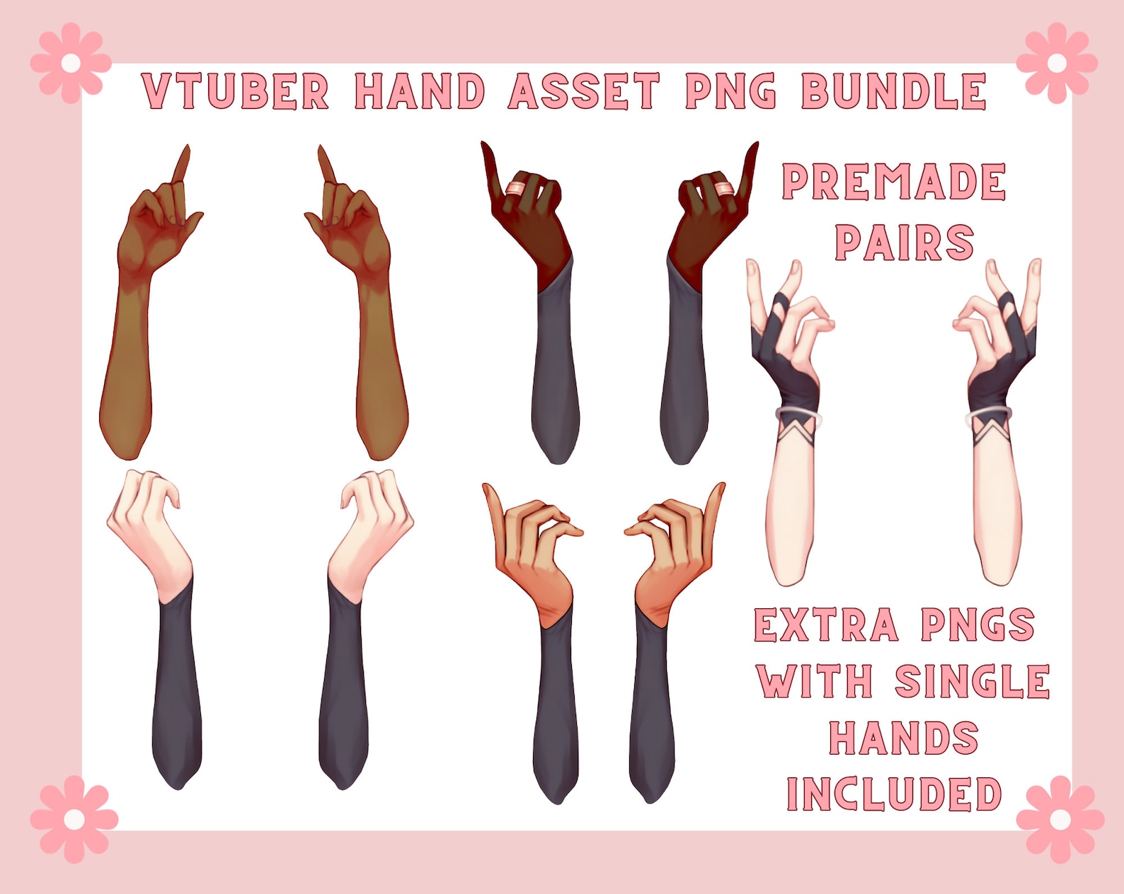 Vtuber Hand Asset Bundle - Bundle Für Vtube Studio/pngtuber/streamer ...