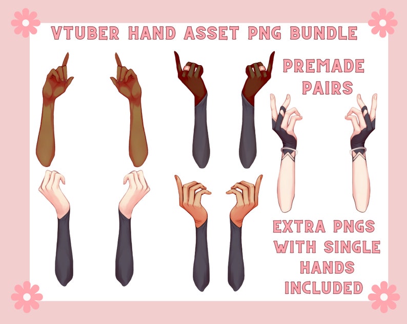 Vtuber Hand Asset Bundle - Bundle Für Vtube Studio/pngtuber/streamer ...