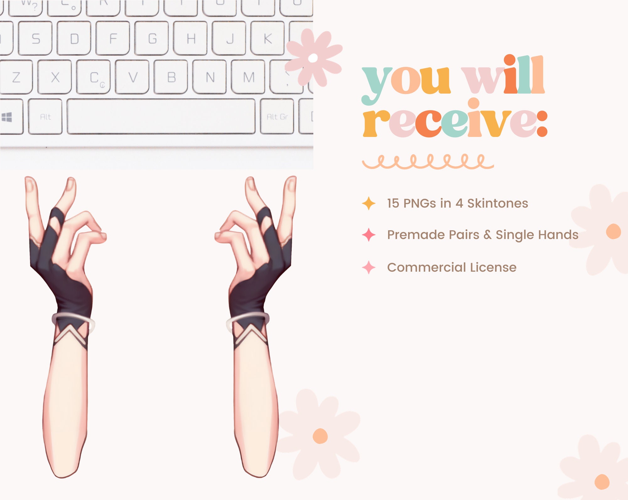 Vtuber Hand Asset Bundle - Bundle Für Vtube Studio/pngtuber/streamer/vtuber Asset/gamer Asset ...