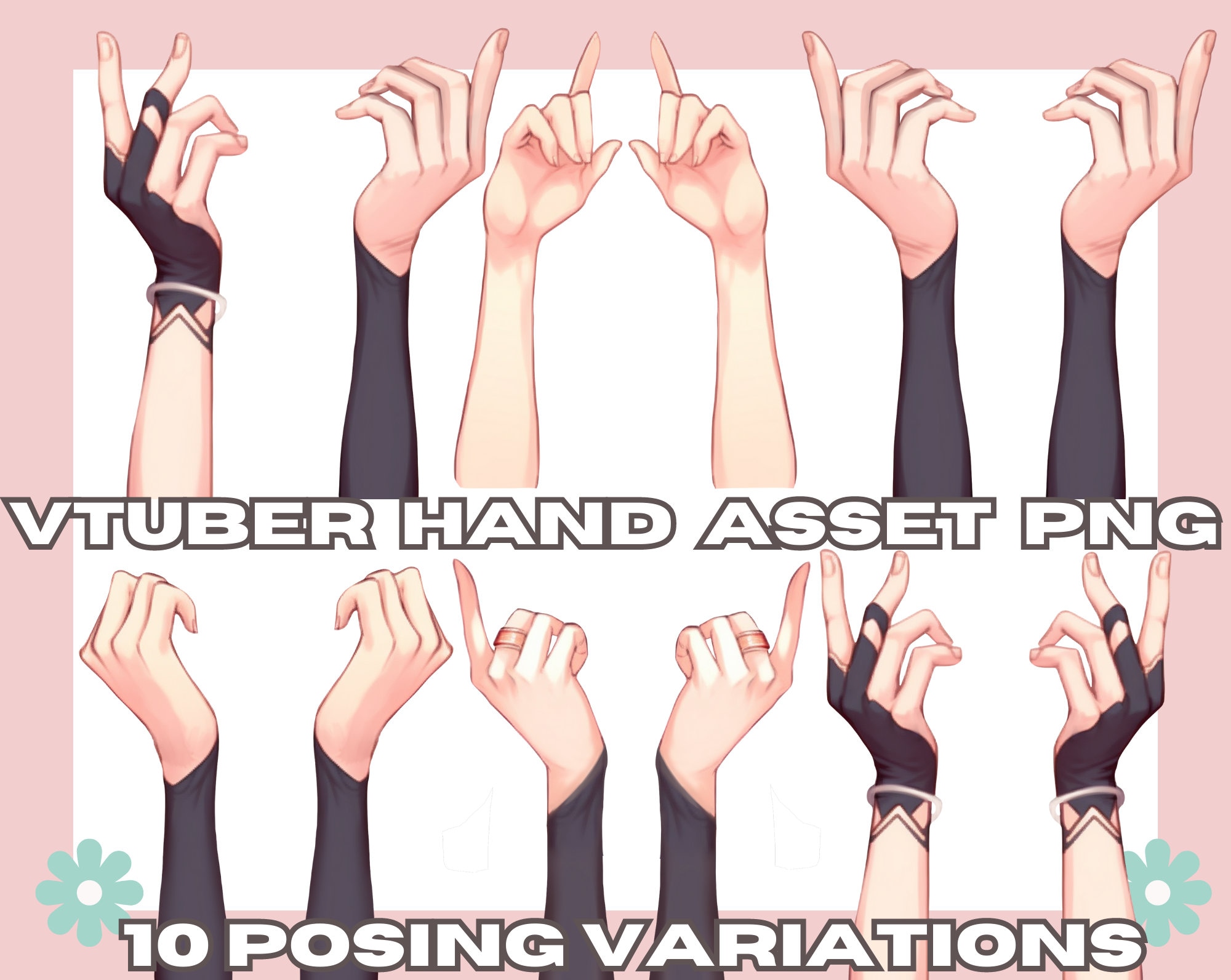Paquete Vtuber Hand Asset Paquete para Vtube - Etsy España