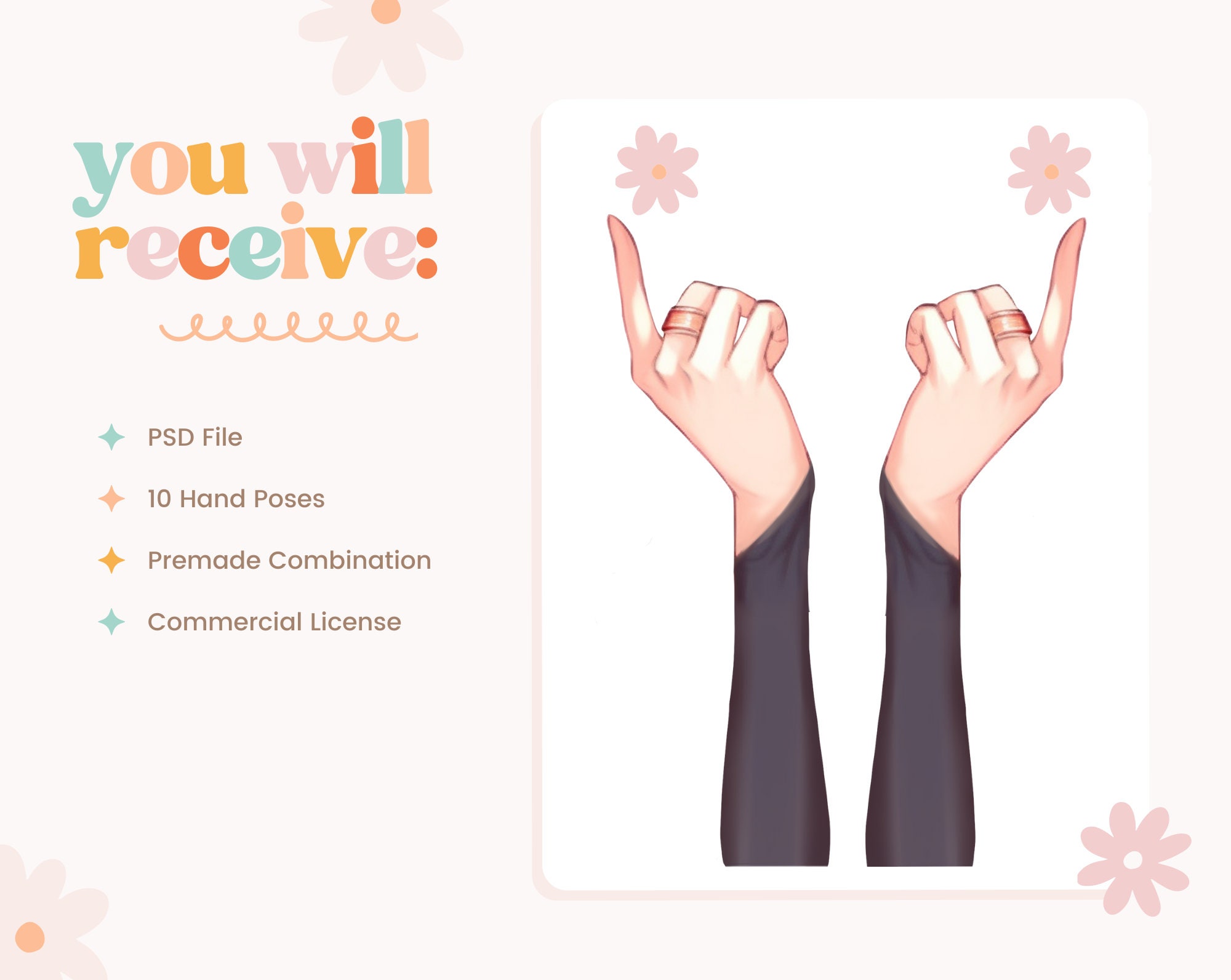 Vtuber Hand Asset Bundle Bundle Für Vtube - Etsy