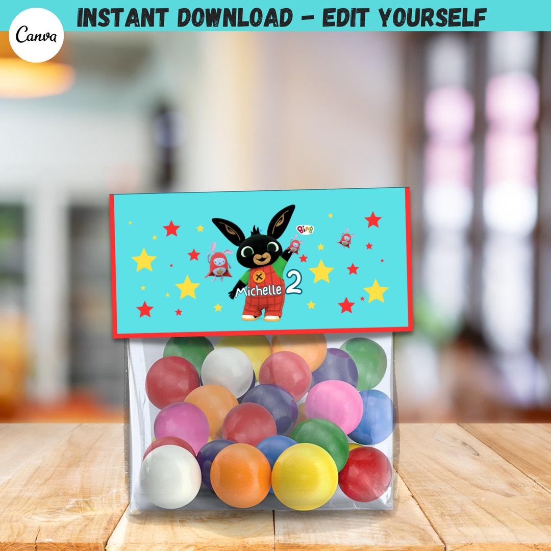 Editable Bing Treat Bag Topper Bing Invitation Bing Party Kit Printable ...