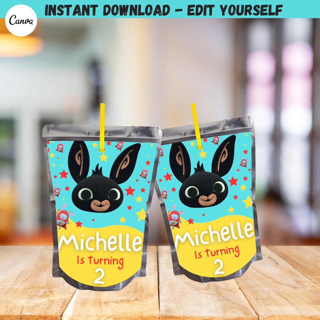 Editable Bing Capri Sun Juice Labels Bundle Bing Invitation Party Kit ...