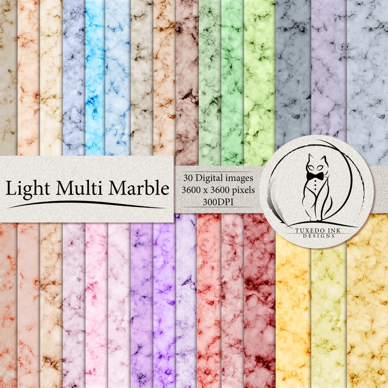 Seamless Multicolour, Light Marble Digital Paper - Etsy