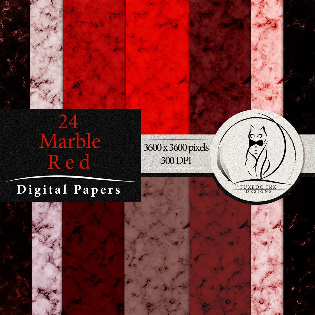 Seamless Red Marble Digital Paper - Etsy