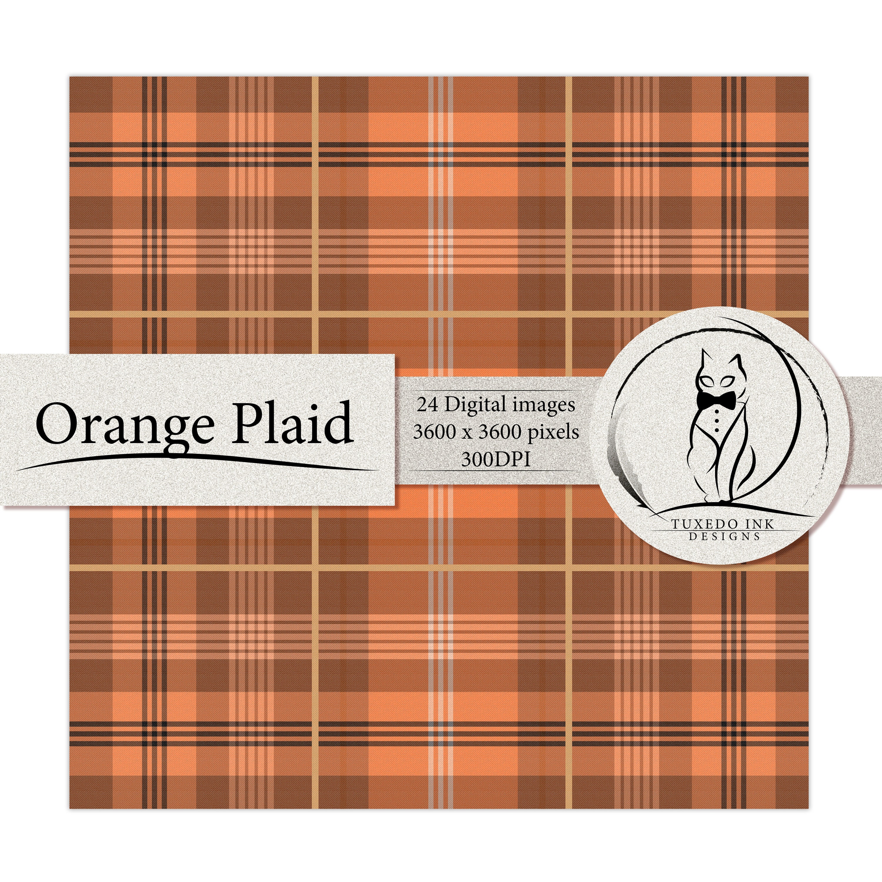 Seamless Orange Plaid With Texture Digital Paper (with Bonus Files) - Etsy