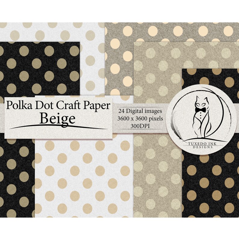 Seamless Beige Polka Dot Craft Paper Digital Paper - Etsy