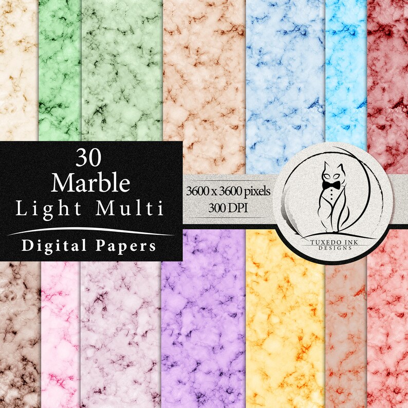 Seamless Multicolour, Light Marble Digital Paper - Etsy
