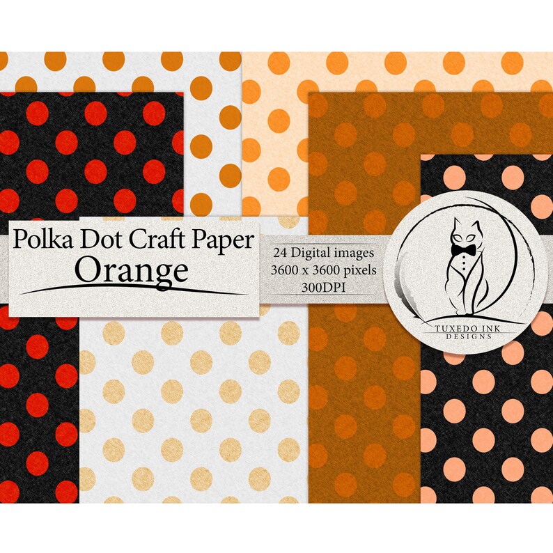 Seamless Orange Polka Dot Craft Paper Digital Paper - Etsy