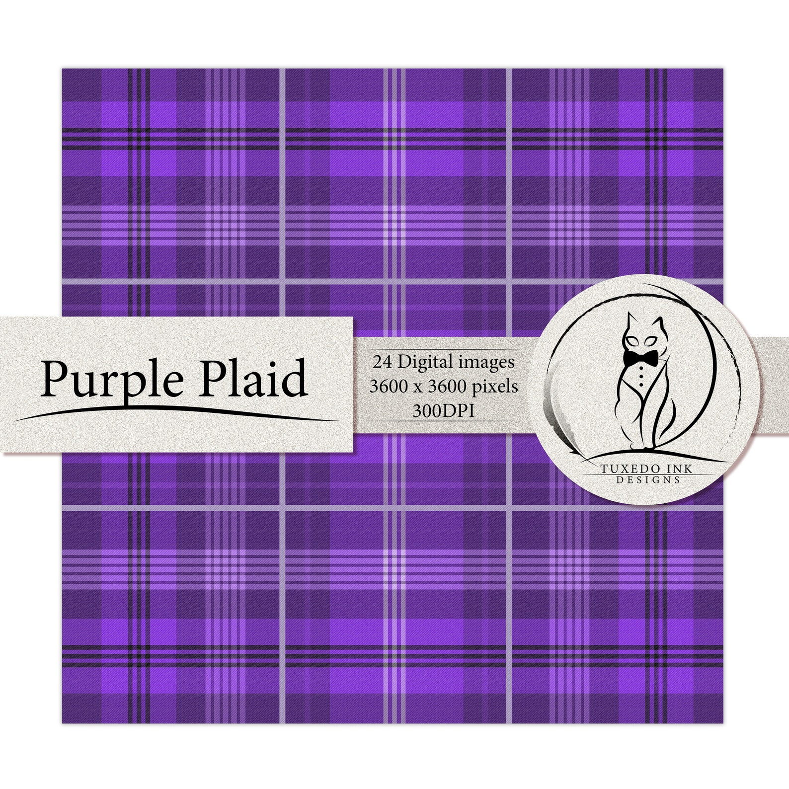 Seamless Purple Plaid With Texture Digital Paper (with Bonus Files) - Etsy