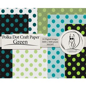 Seamless Green Polka Dot Craft Paper Digital Paper - Etsy