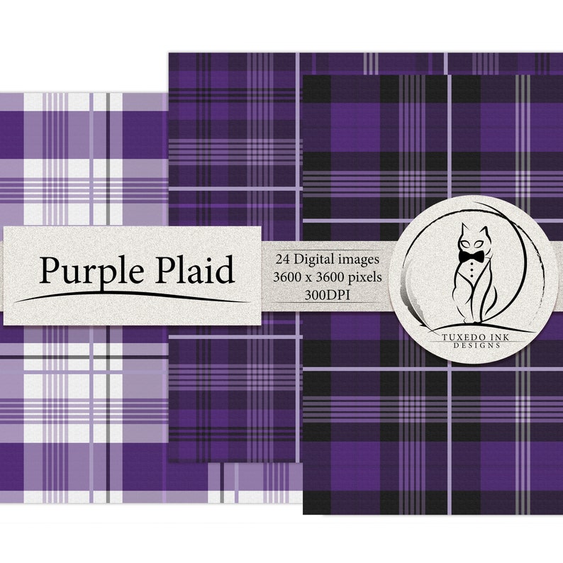 Seamless Purple Plaid With Texture Digital Paper (with Bonus Files) - Etsy