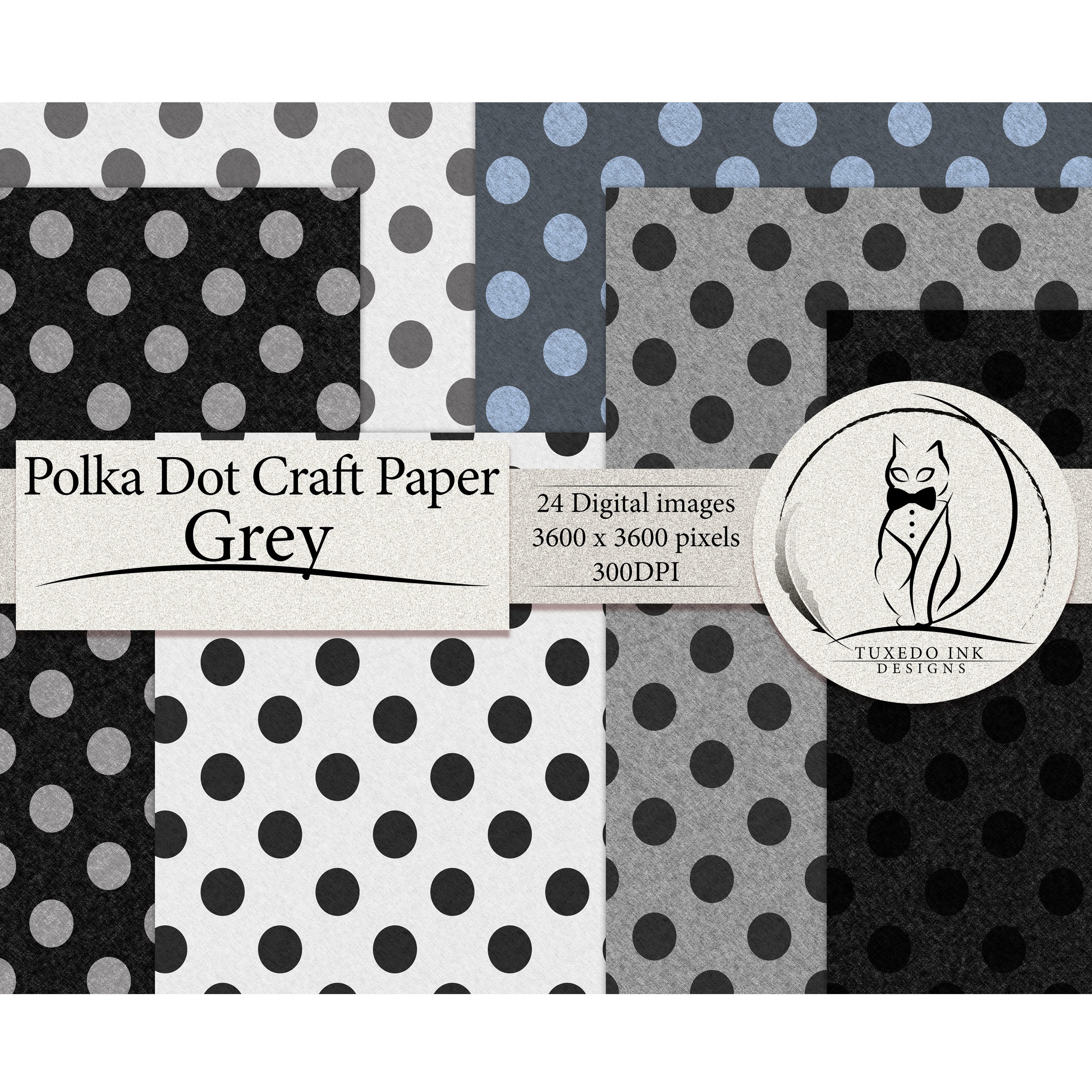 Seamless Grey Polka Dot Craft Paper Digital Paper - Etsy