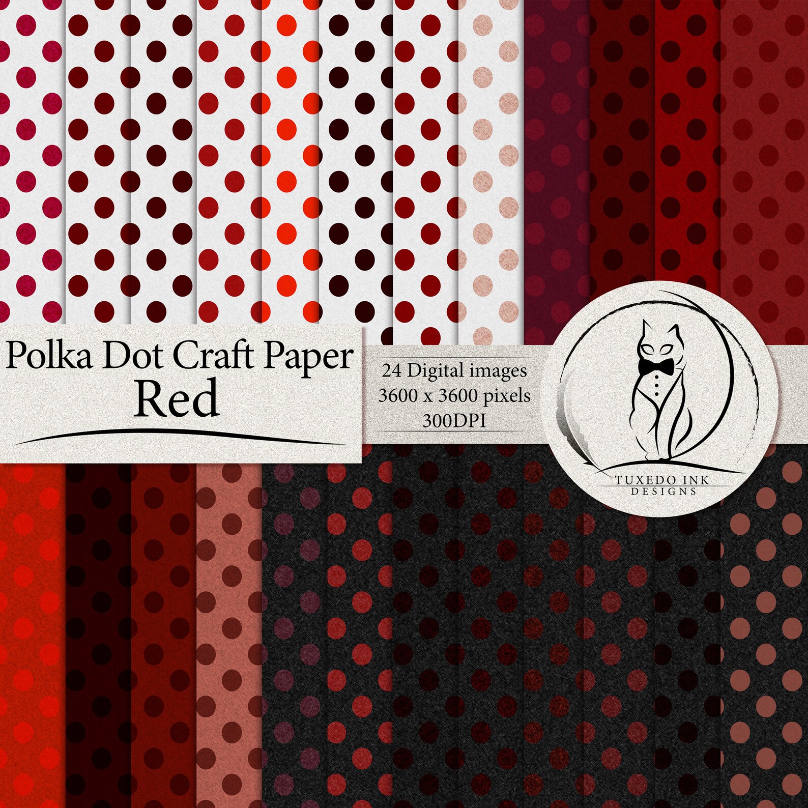 Seamless Red Polka Dot Craft Paper Digital Paper - Etsy