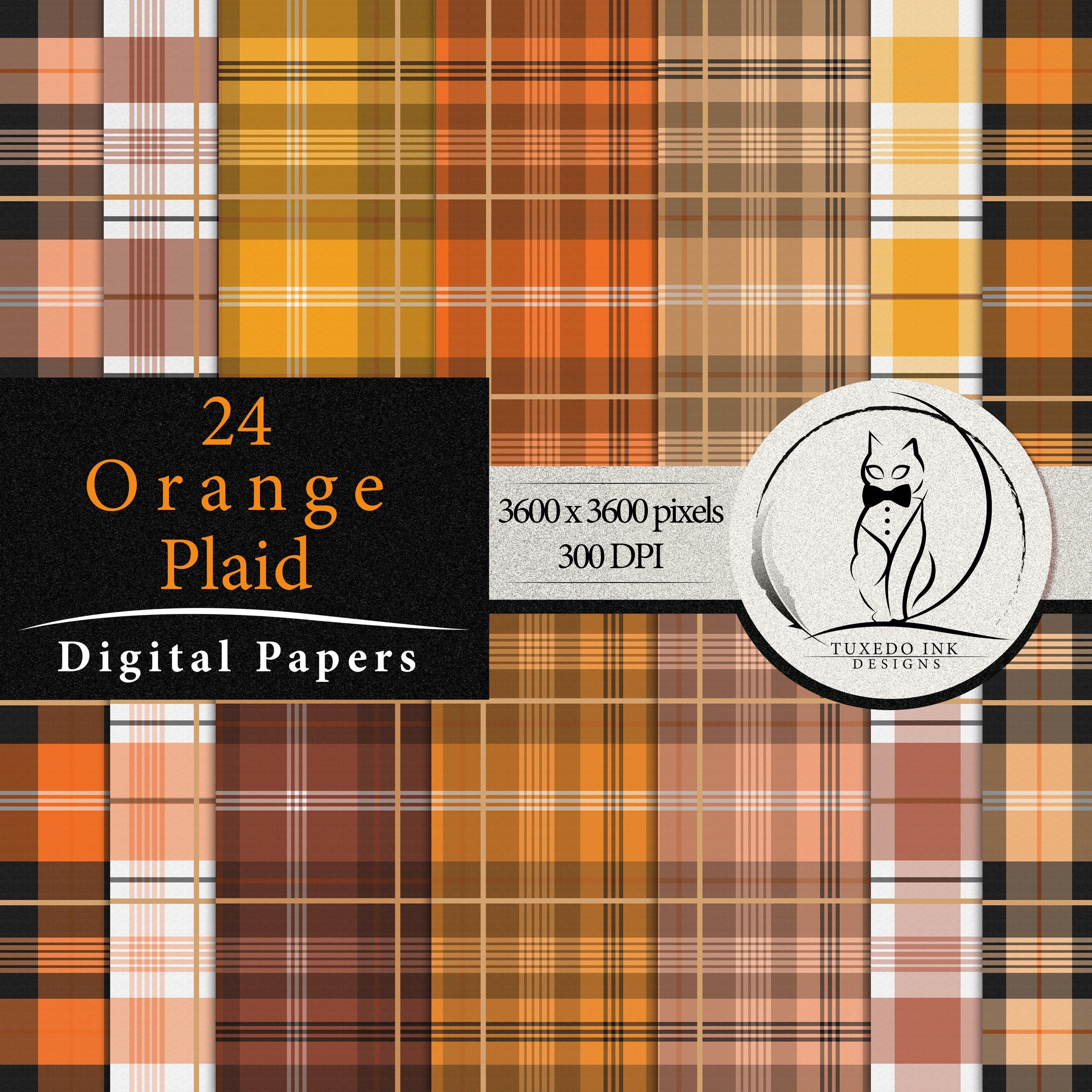 Seamless Orange Plaid With Texture Digital Paper (with Bonus Files) - Etsy