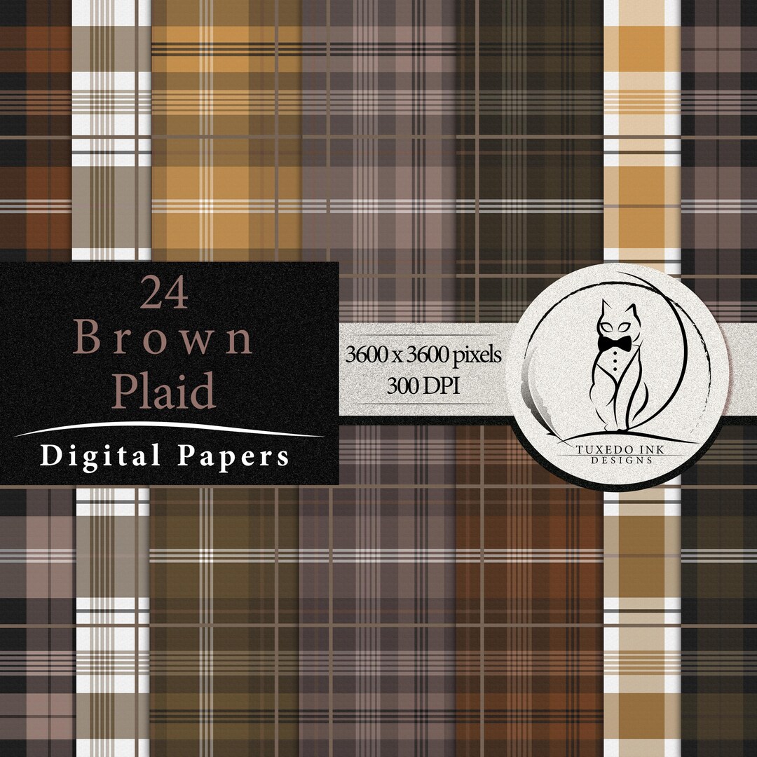 Seamless Brown Plaid With Texture Digital Paper (with Bonus Files) - Etsy