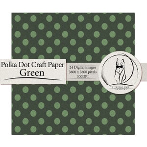 Seamless Green Polka Dot Craft Paper Digital Paper - Etsy