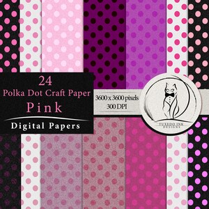 Seamless Pink Polka Dot Craft Paper Digital Paper - Etsy