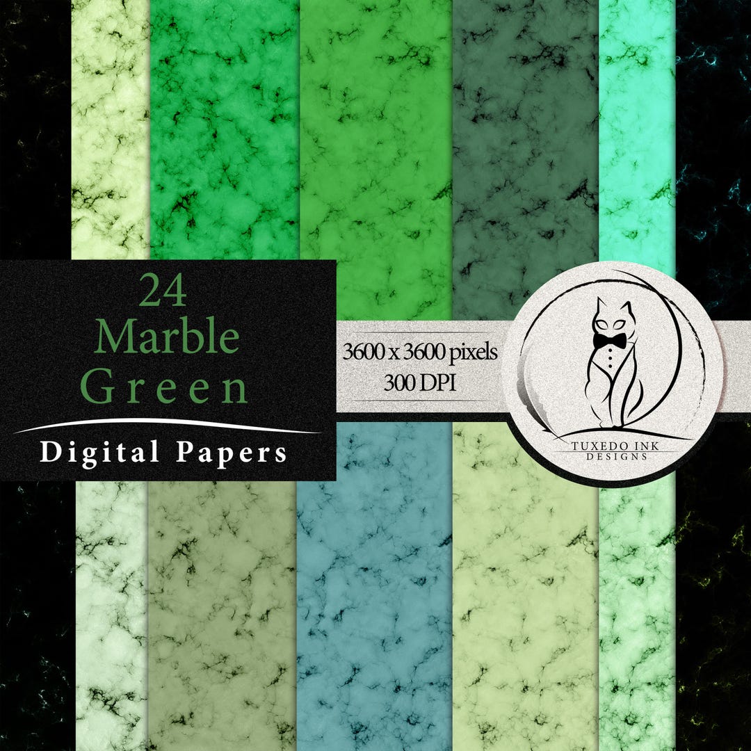 Seamless Green Marble Digital Paper - Etsy