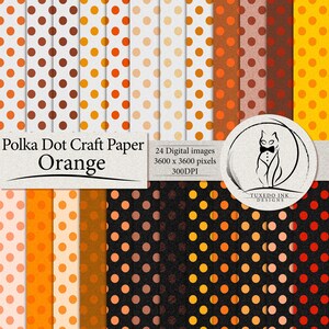 Seamless Orange Polka Dot Craft Paper Digital Paper - Etsy