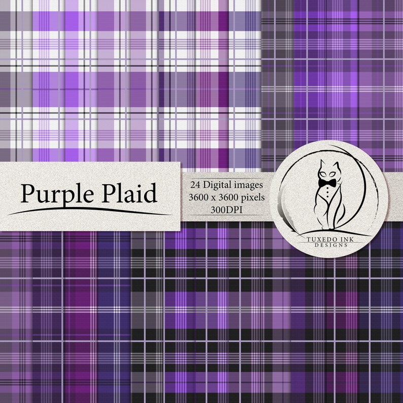 Seamless Purple Plaid With Texture Digital Paper (with Bonus Files) - Etsy