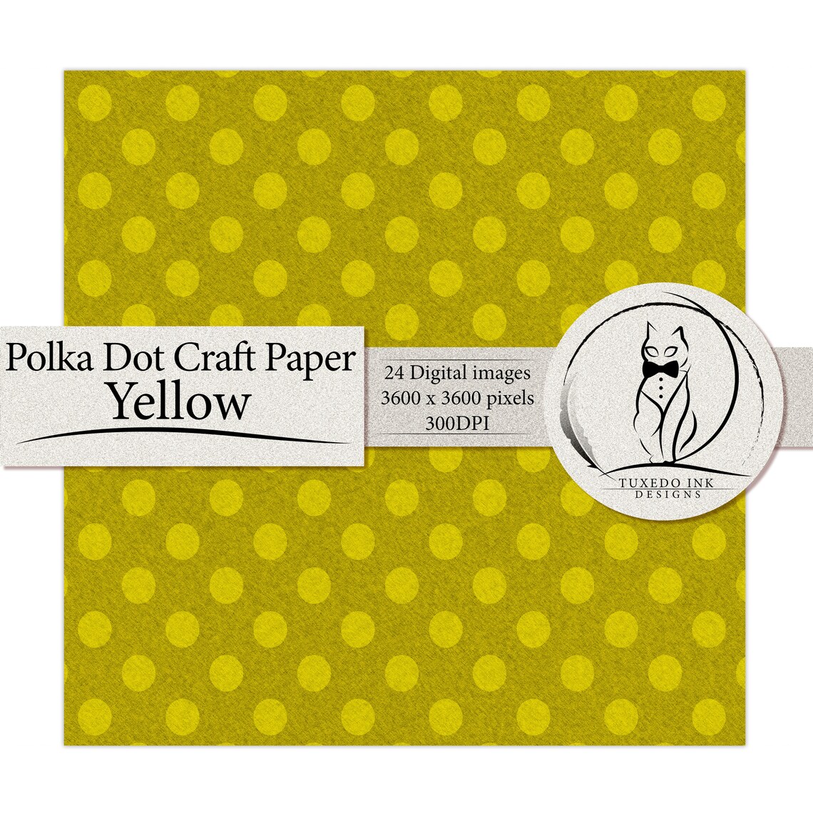 Seamless Yellow Polka Dot Craft Paper Digital Paper - Etsy