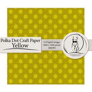 Seamless Yellow Polka Dot Craft Paper Digital Paper - Etsy