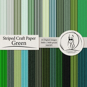 Seamless Green Striped Craft Paper Digital Paper - Etsy