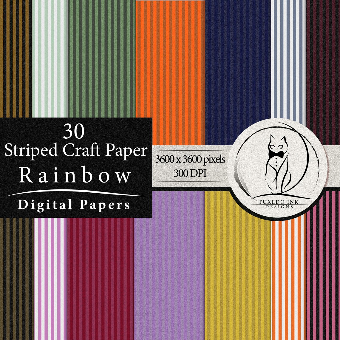 Seamless Rainbow Striped Craft Paper Digital Paper - Etsy