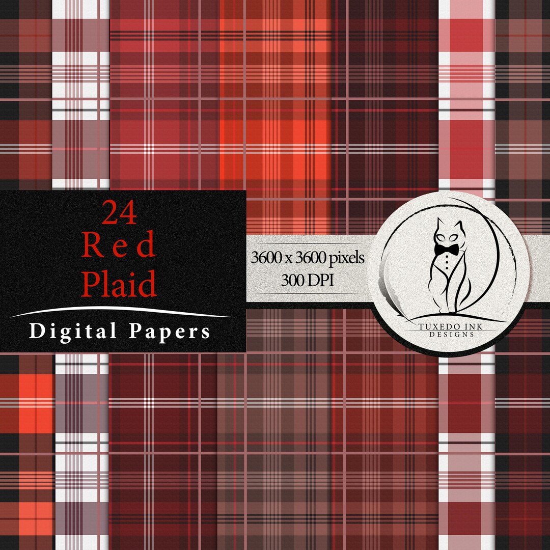 Seamless Red Plaid With Texture Digital Paper (with Bonus Files) - Etsy