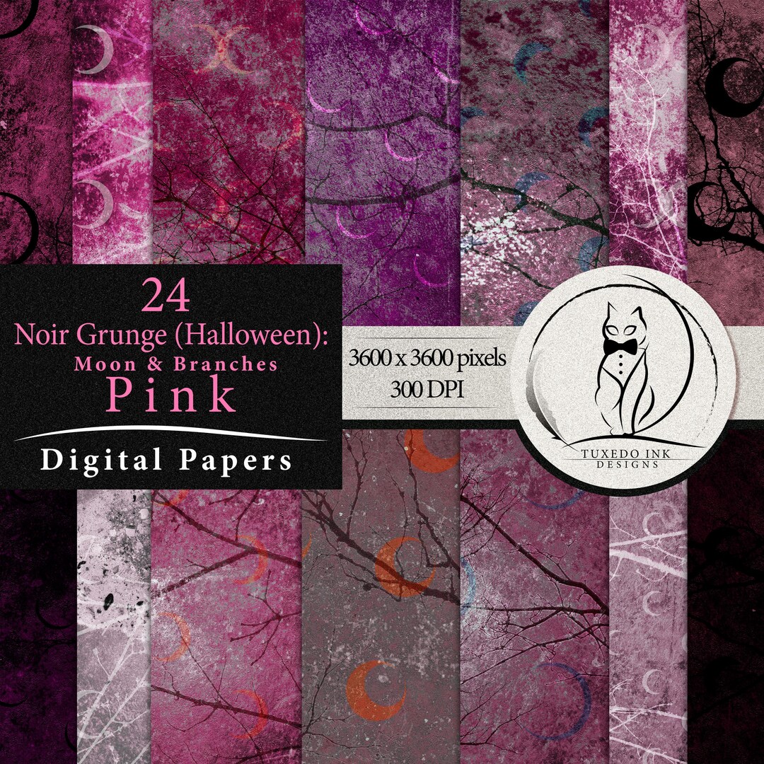 Noir Grunge Pink (halloween) Digital Paper - Etsy