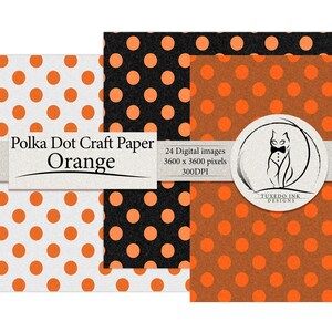 Seamless Orange Polka Dot Craft Paper Digital Paper - Etsy