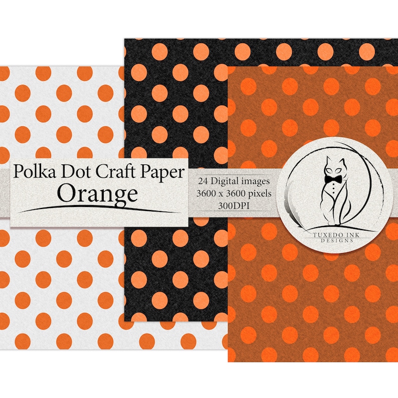 Seamless Orange Polka Dot Craft Paper Digital Paper - Etsy