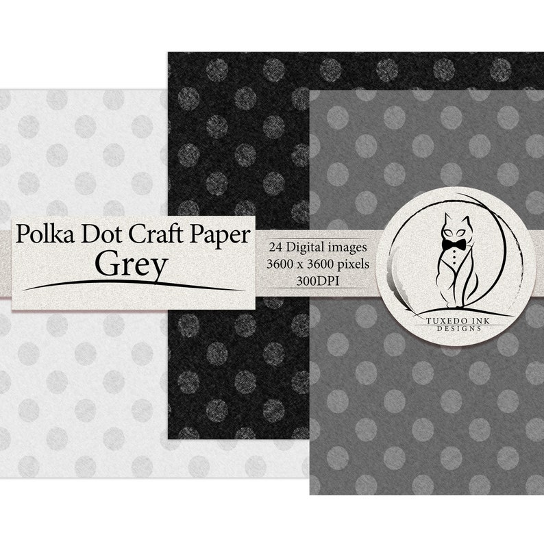 Seamless Grey Polka Dot Craft Paper Digital Paper - Etsy