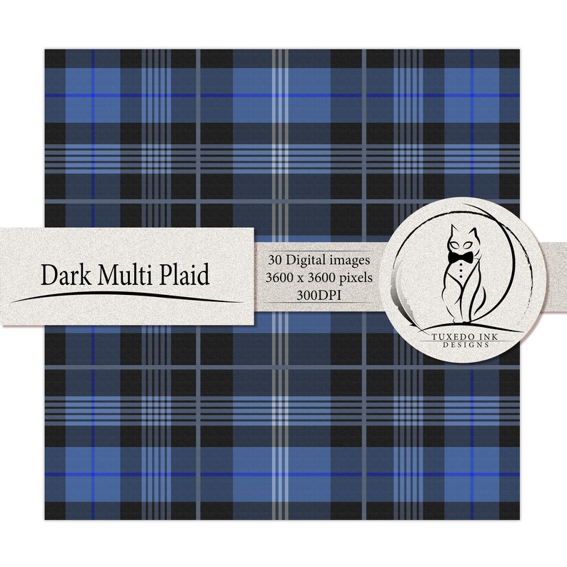 Seamless Multi-pack/multi-coloured (dark) Plaid With Texture Digital ...