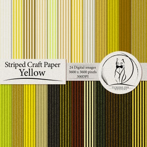 Seamless Yellow Striped Craft Paper Digital Paper - Etsy