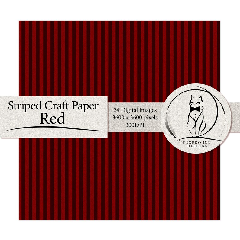 Seamless Red Striped Craft Paper Digital Paper - Etsy