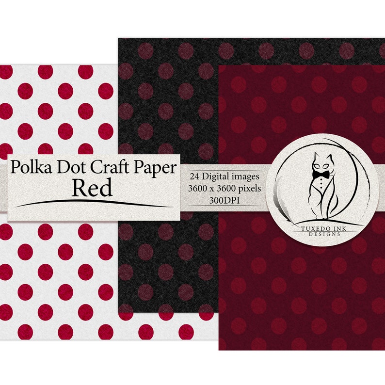 Seamless Red Polka Dot Craft Paper Digital Paper - Etsy