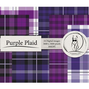 Seamless Purple Plaid With Texture Digital Paper (with Bonus Files) - Etsy