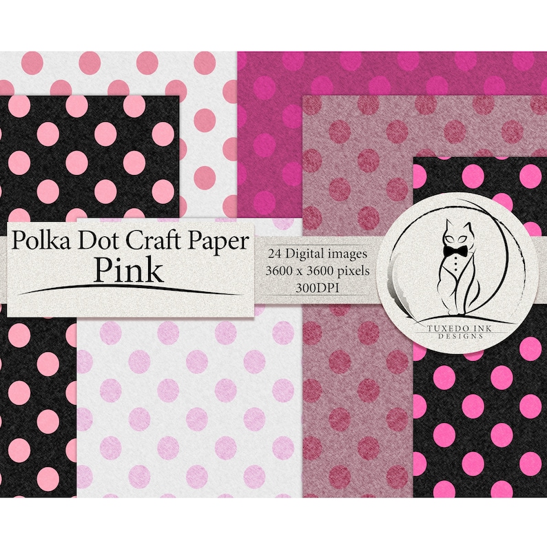 Seamless Pink Polka Dot Craft Paper Digital Paper - Etsy
