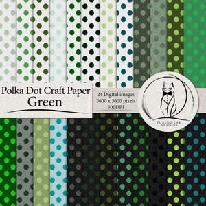Seamless Green Polka Dot Craft Paper Digital Paper - Etsy