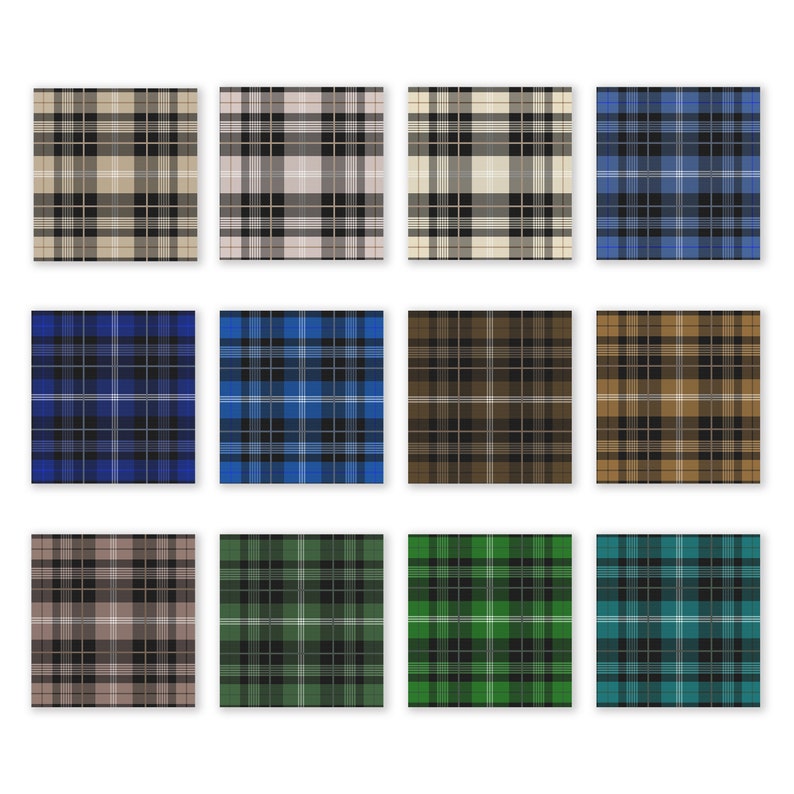 Seamless Multi-pack/multi-coloured (dark) Plaid With Texture Digital ...