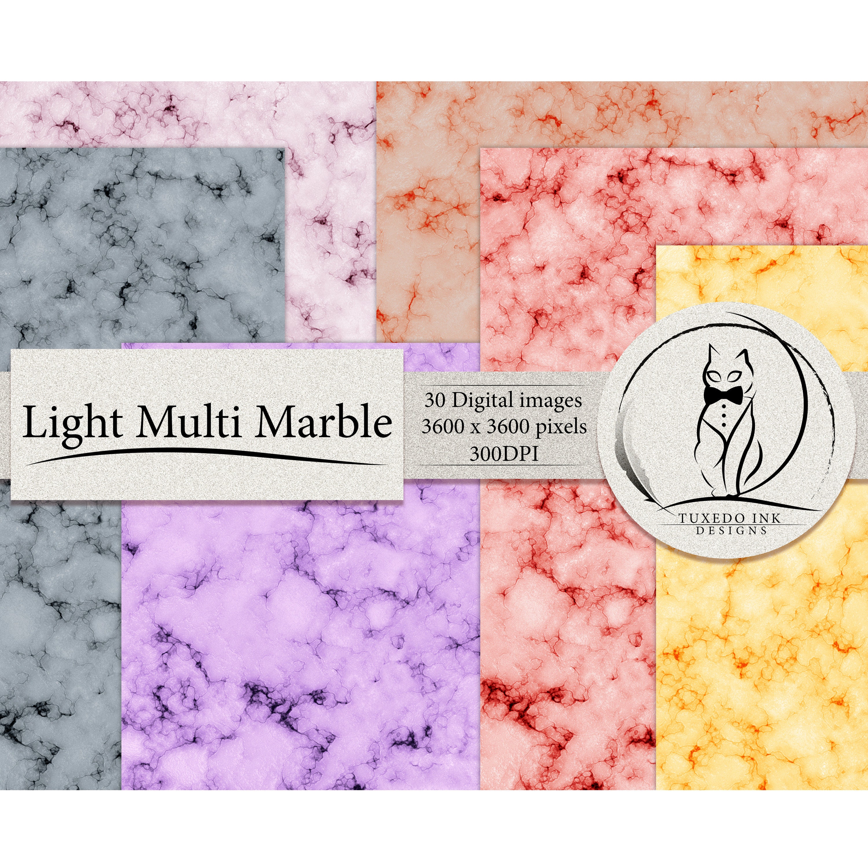 Seamless Multicolour, Light Marble Digital Paper - Etsy