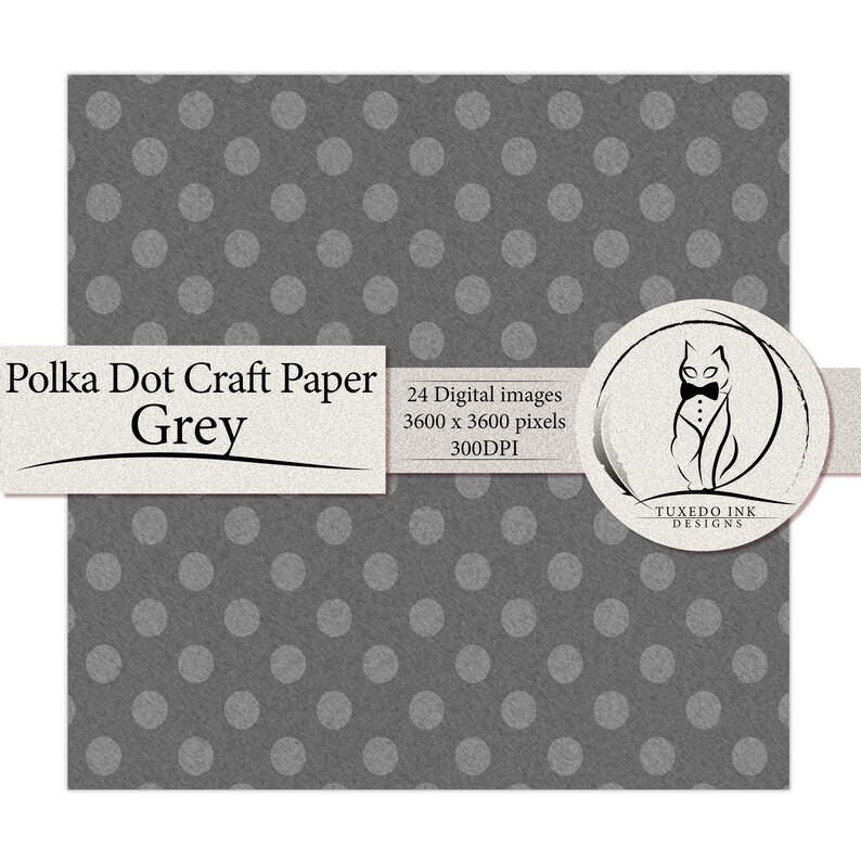 Seamless Grey Polka Dot Craft Paper Digital Paper - Etsy