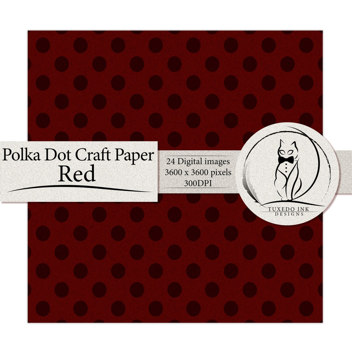 Seamless Red Polka Dot Craft Paper Digital Paper - Etsy