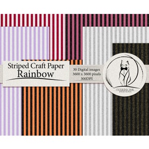Seamless Rainbow Striped Craft Paper Digital Paper - Etsy