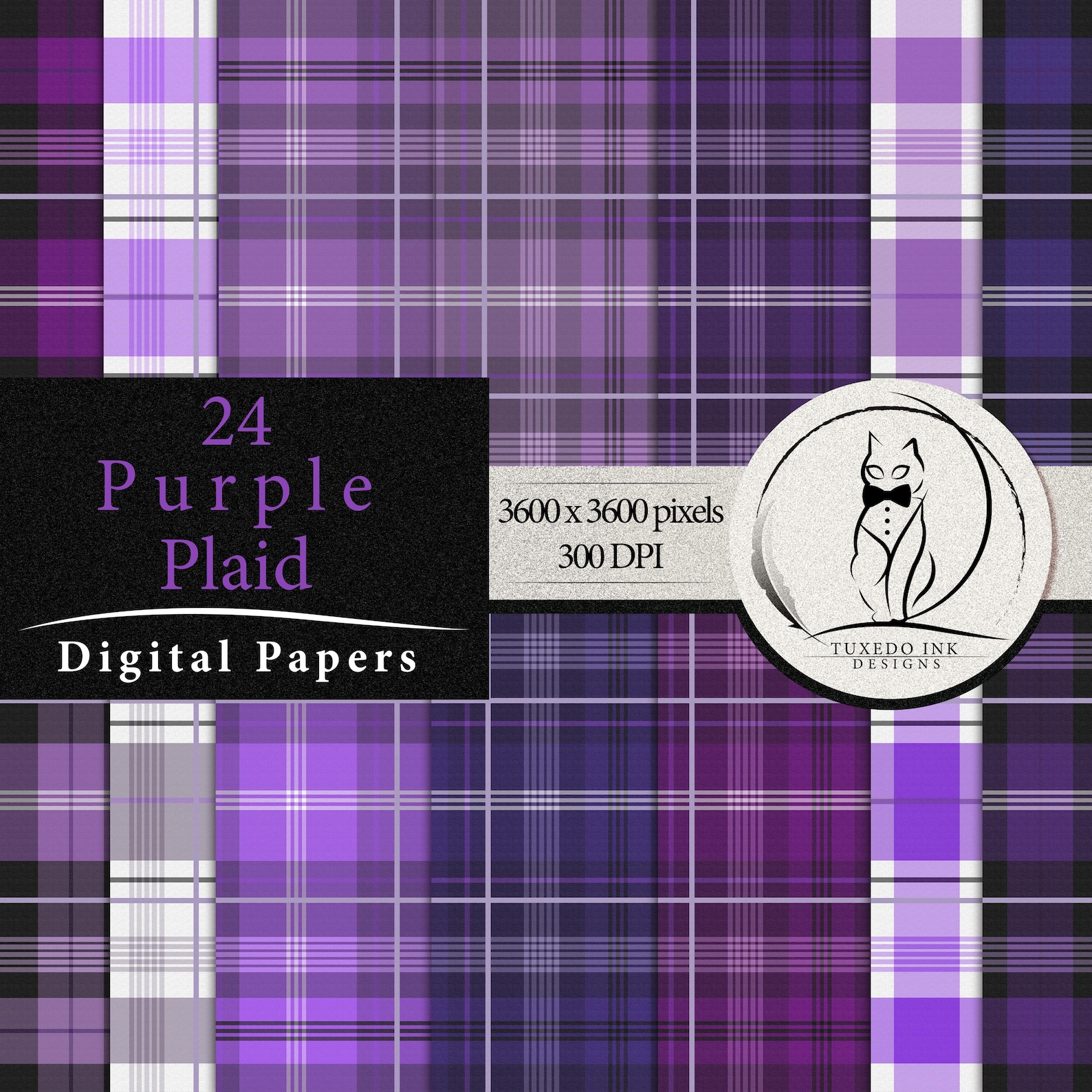 Seamless Purple Plaid With Texture Digital Paper (with Bonus Files) - Etsy