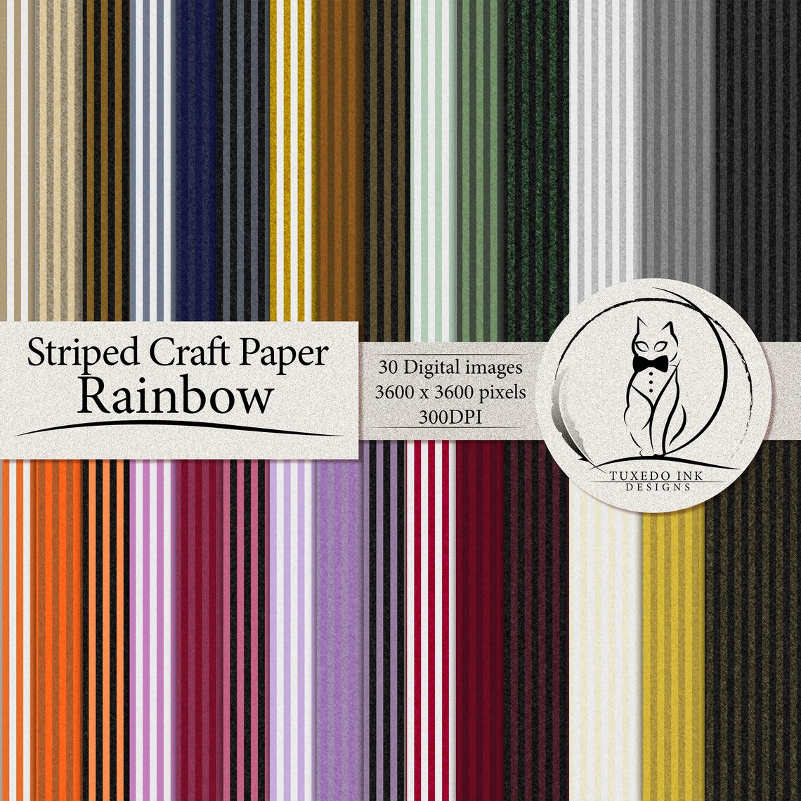 Seamless Rainbow Striped Craft Paper Digital Paper - Etsy