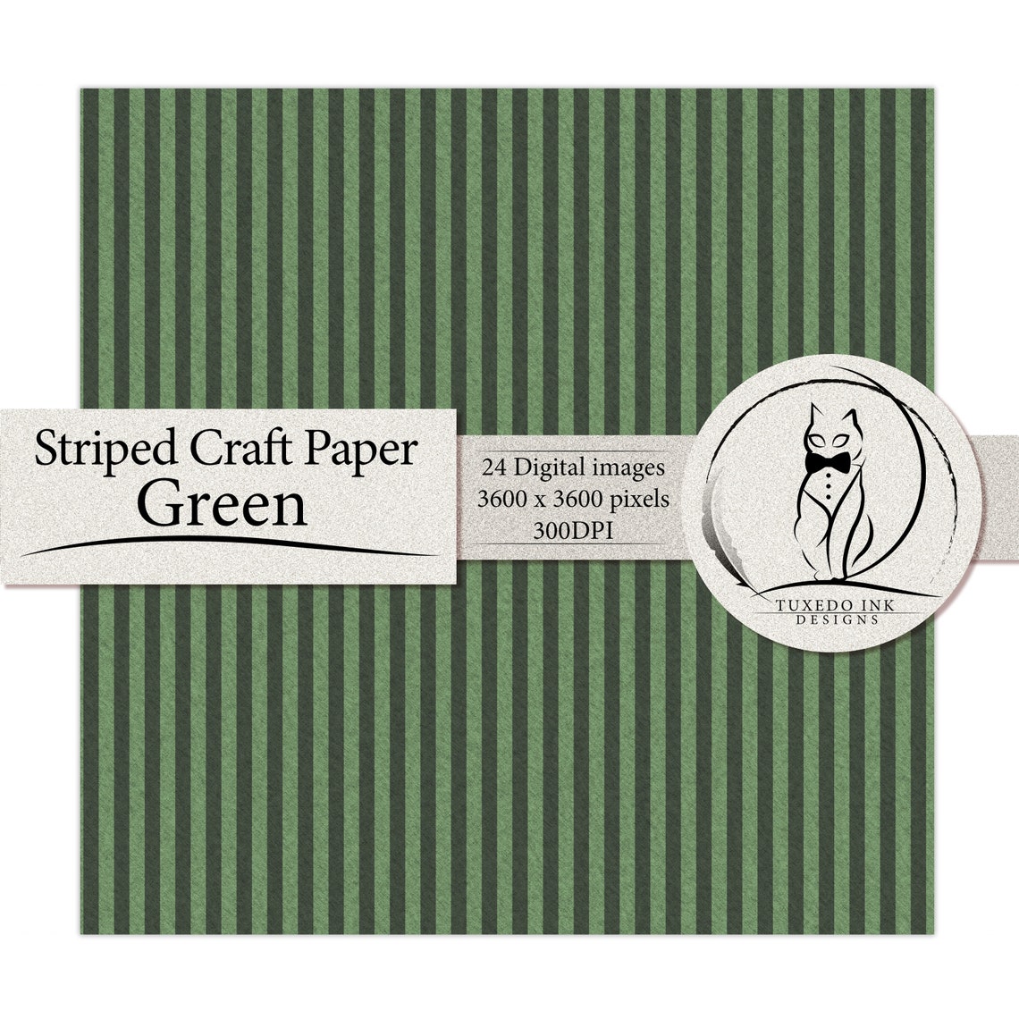 Seamless Green Striped Craft Paper Digital Paper - Etsy