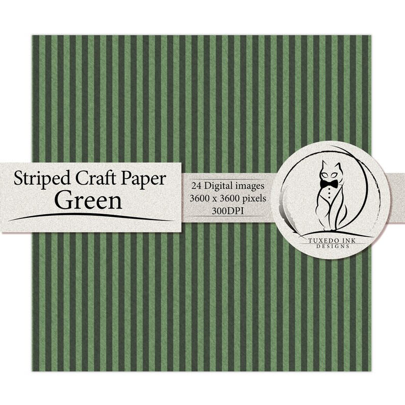 Seamless Green Striped Craft Paper Digital Paper - Etsy